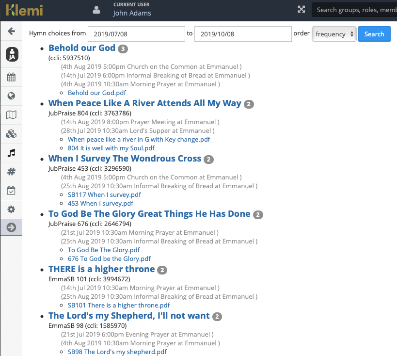 How to plan music for church using Klemi « Klemi Knowledgebase